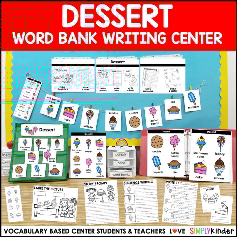 Kindergarten Writing Center, Vocabulary Writing Centers Activities for ...