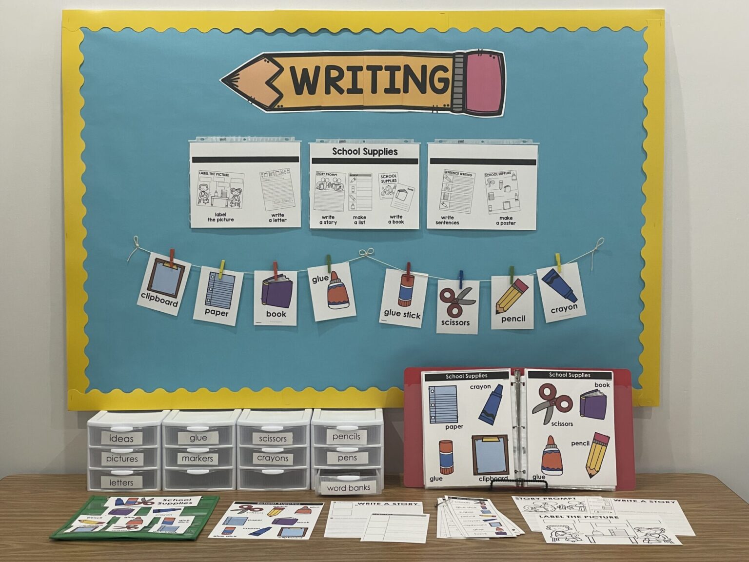 Word Bank Writing Centers for Kindergarten - Simply Kinder