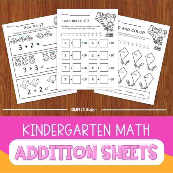 Kindergarten Math Activity: Fun With Addition Worksheets - Simply Kinder