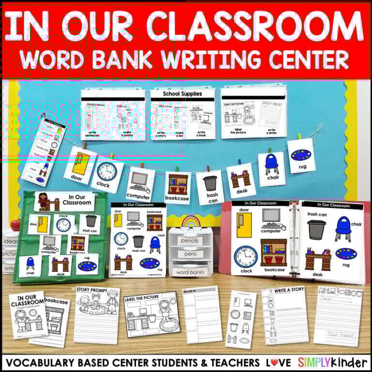 Kindergarten Writing Center, Vocabulary Writing Centers Activities for ...