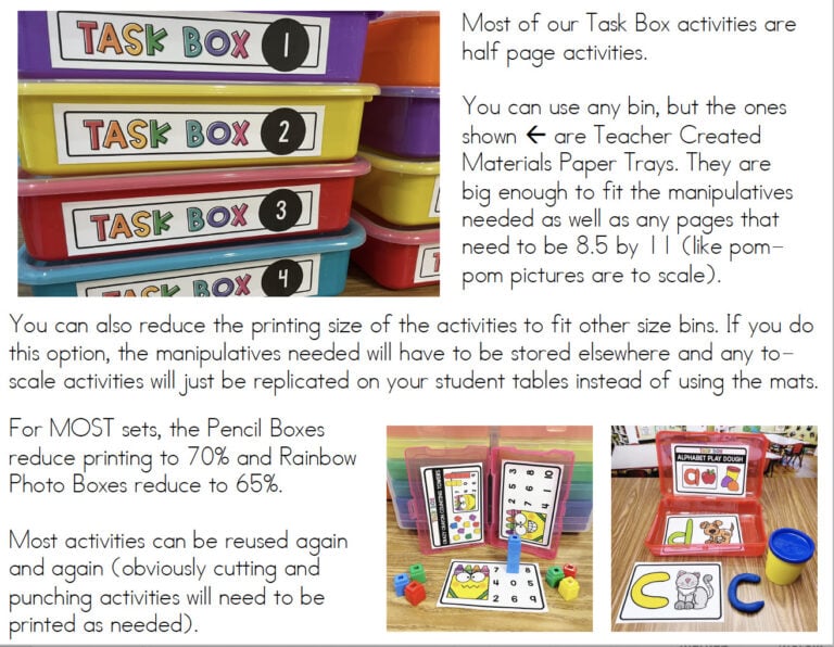 Kindergarten Morning Bins Bundle, Morning Tubs, Morning Work, Task ...