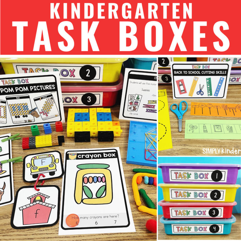 Task Boxes For Kindergarten - Simply Kinder