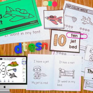 Short E Decodable Reader with Activities - The Red Jet - Simply Kinder