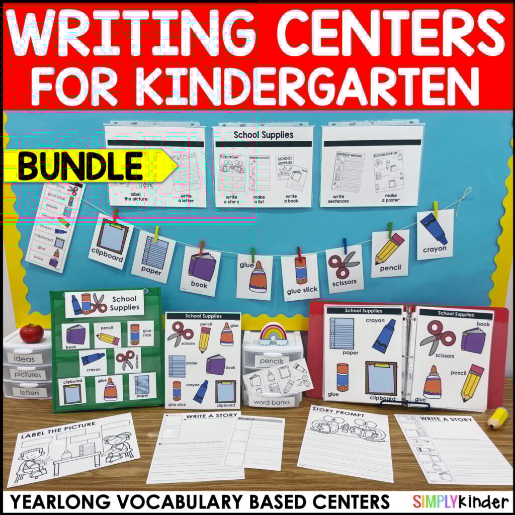 Word Bank Writing Centers for Kindergarten - Simply Kinder
