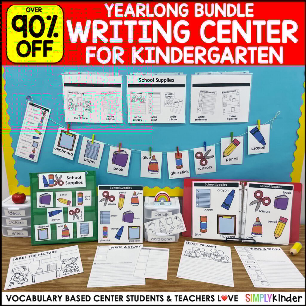 Valentine's Day Writing Center with Valentines Day Vocabulary for ...