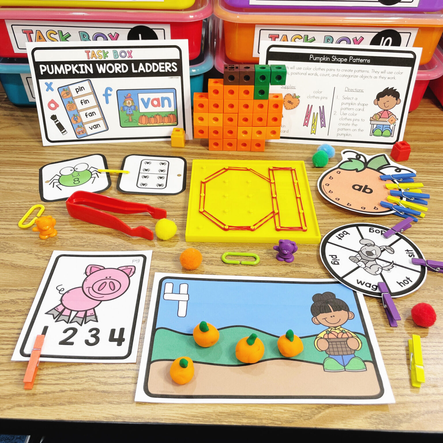 October Morning Bin Task Boxes - Simply Kinder