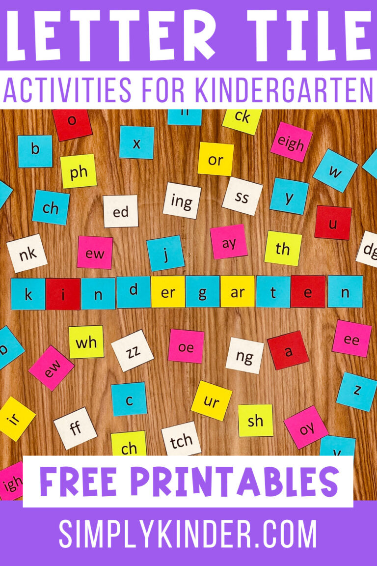 Letter Tile Activities for Kindergarten - Simply Kinder