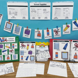 School Supply Word Bank Writing Center - Simply Kinder