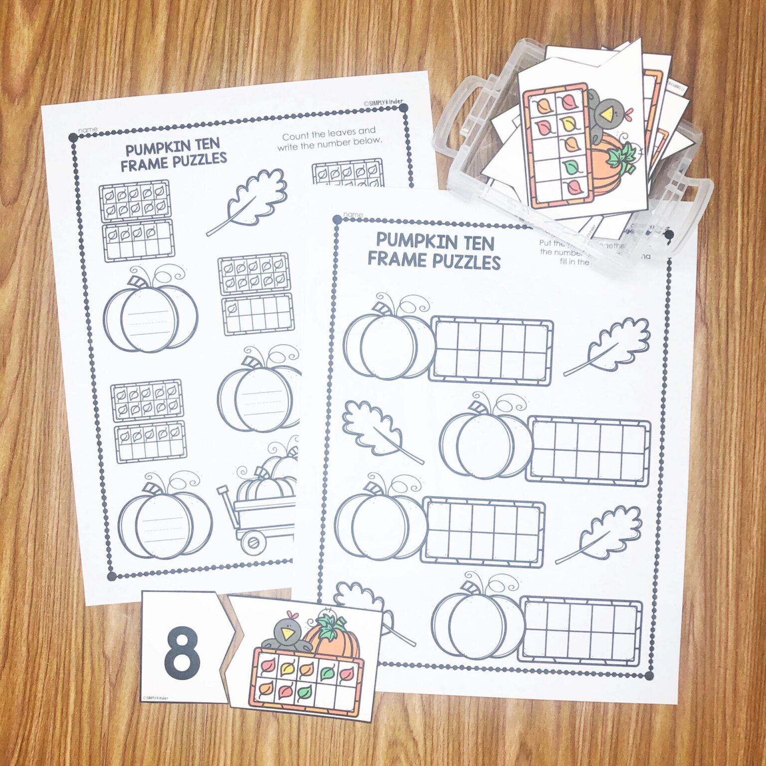 Pumpkin Math Center - Pumpkin Ten Frames - Simply Kinder