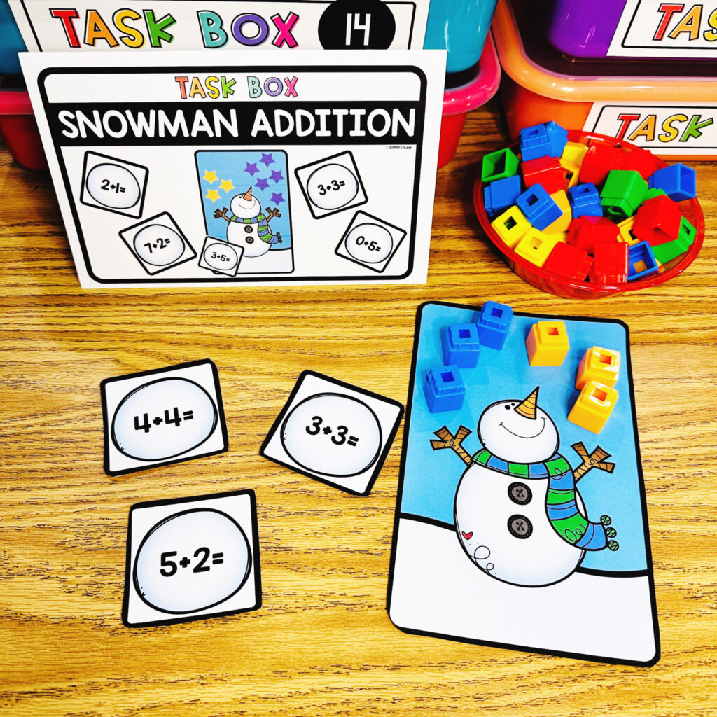 Snowman Addition to Ten, Winter Morning Bin or Literacy Center - Simply ...