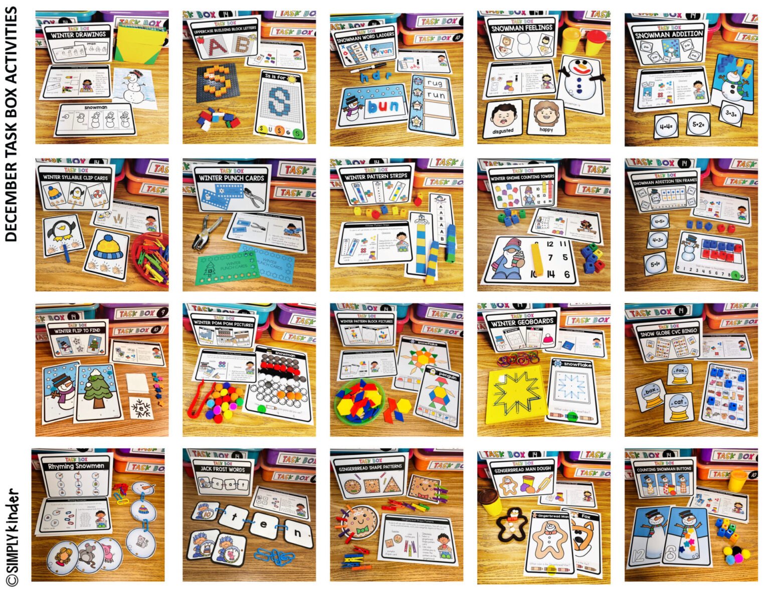 December Morning Bins Task Boxes - Simply Kinder
