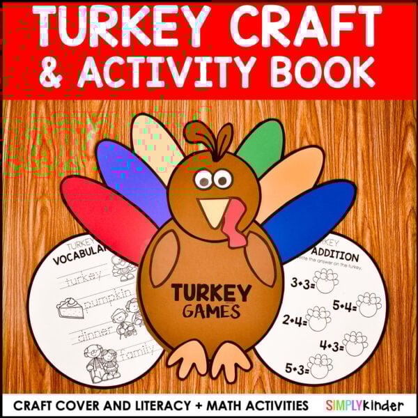 Turkey Craft and Activity Book for Fall with Literacy, Math, & Games ...
