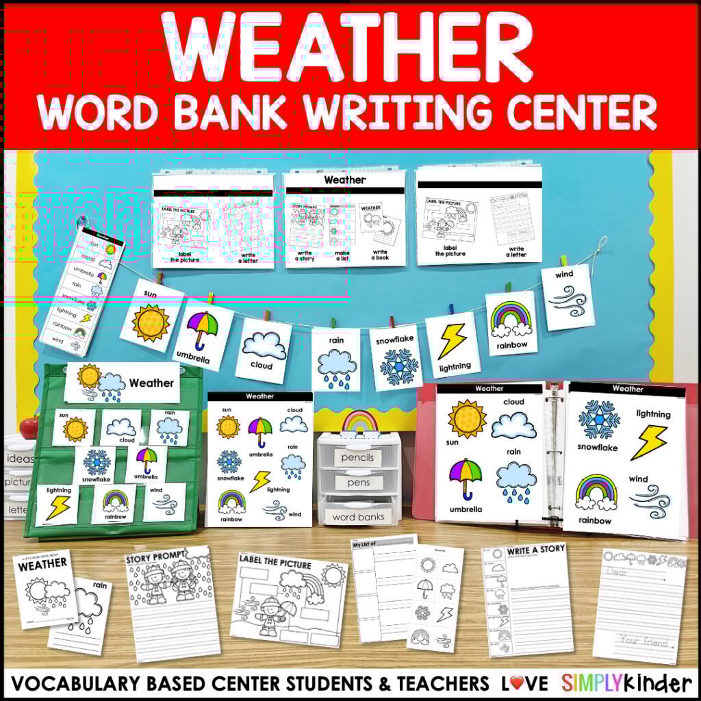 Weather Word Bank Writing Center - Simply Kinder