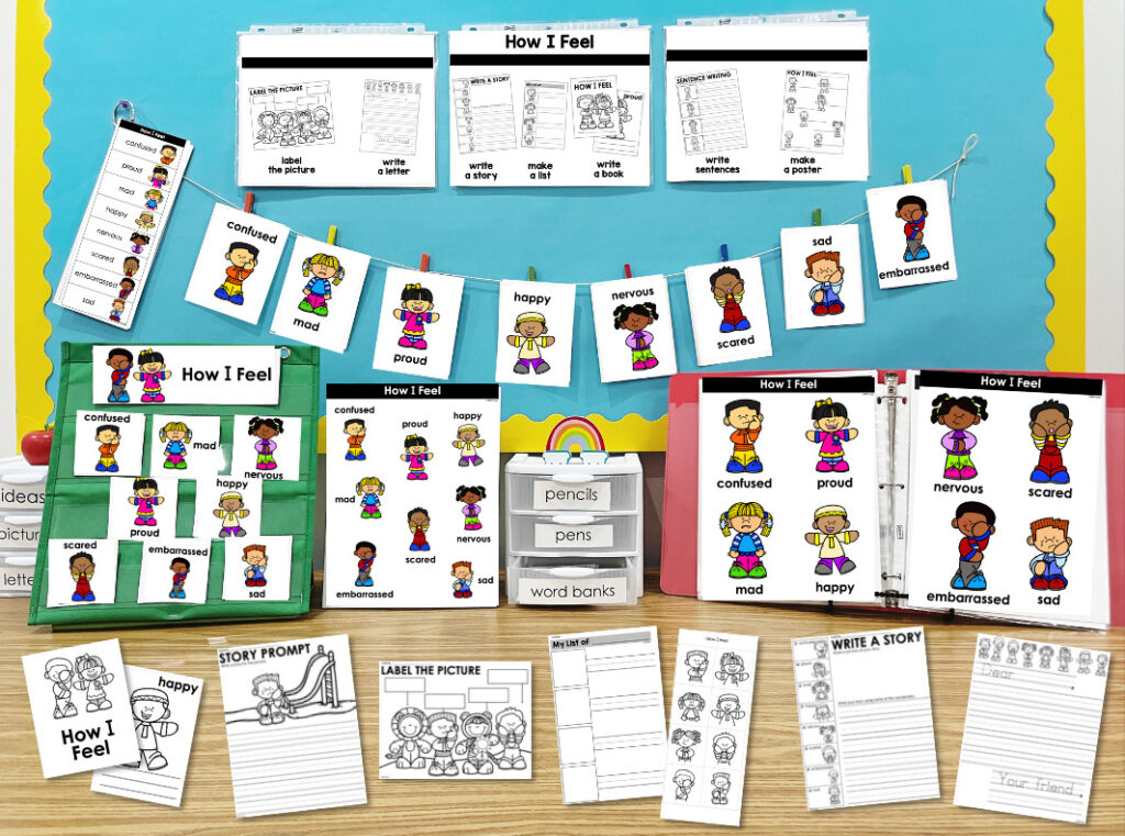 Feelings Word Bank Writing Center - Simply Kinder