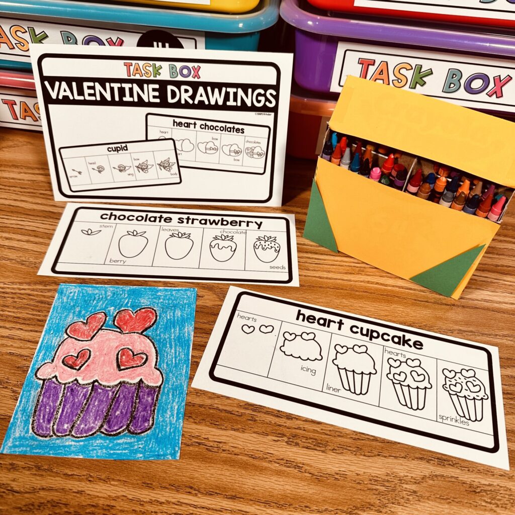 Valentine Directed Drawing Task Box for Morning Work or Centers ...