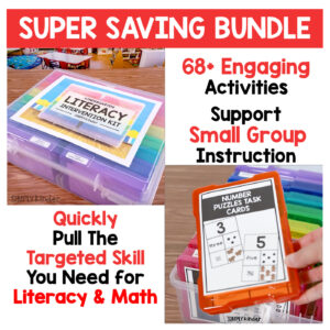 Literacy & Math Intervention Kit Centers & Activities, Kindergarten ...