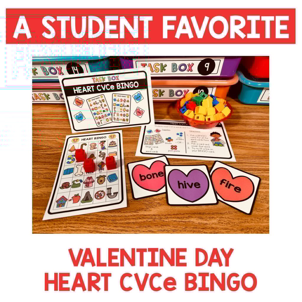 Valentine Task Box for Morning Work or Centers - CVCe Heart Bingo ...