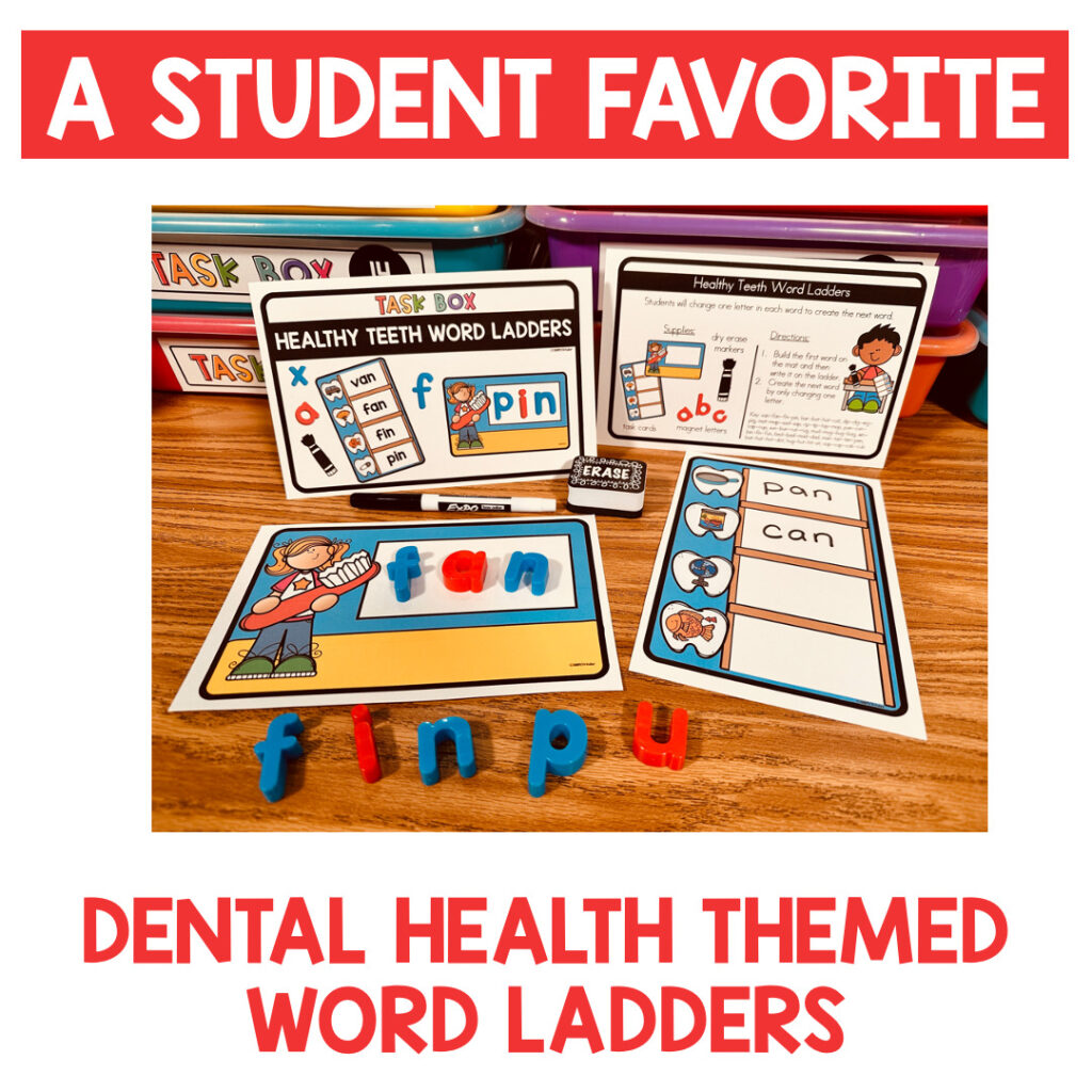 Dental Health Task Box for Morning Work or Centers - Word Ladders ...