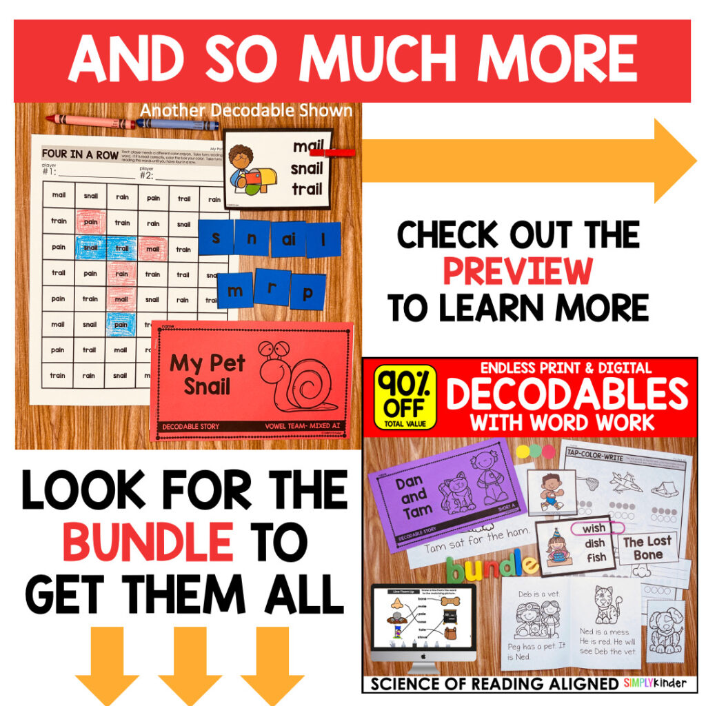 Decodable Reader with Activities, My Feet EE Phonics Reader - Simply Kinder