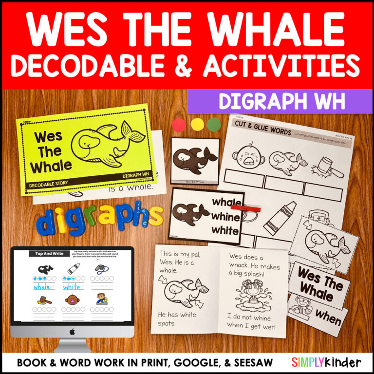 Decodable Reader with Activities, Wes the Whale - Simply Kinder