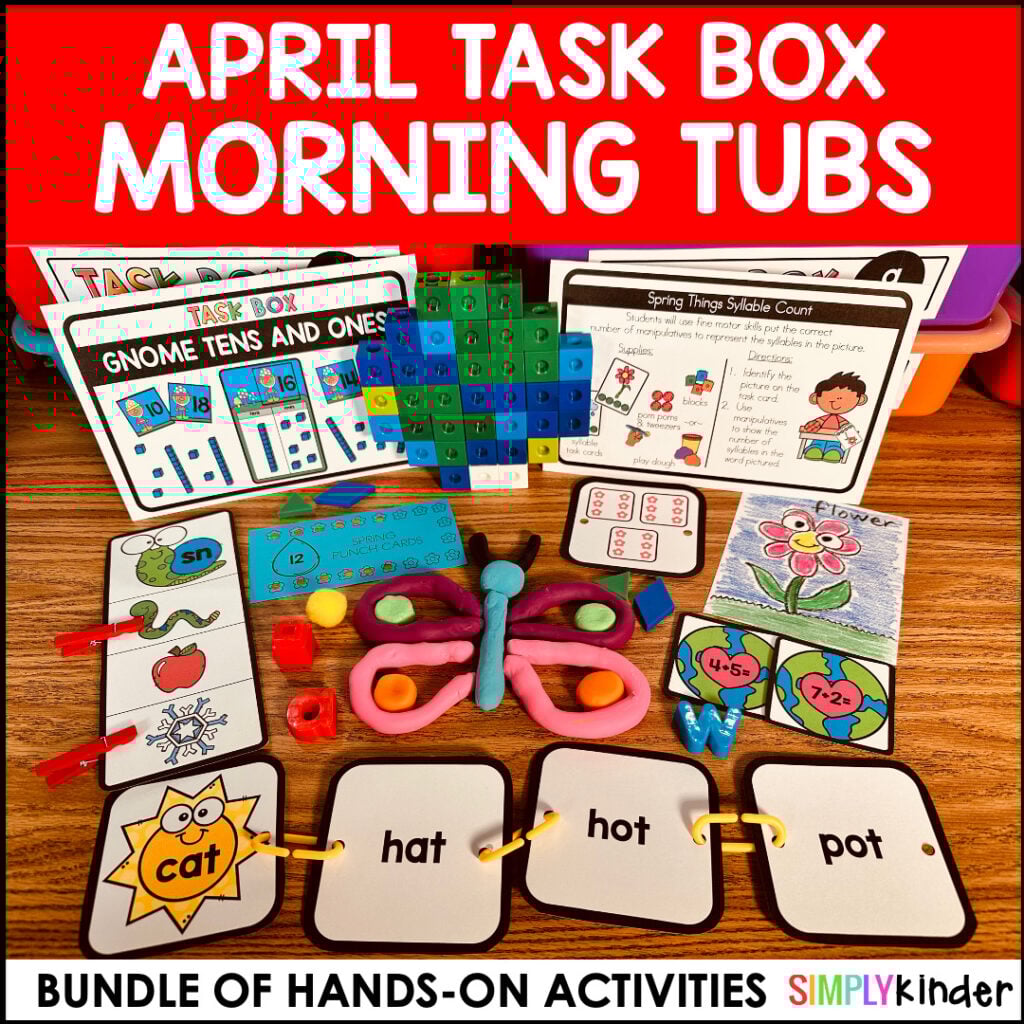 April Morning Bin Task Boxes, March Centers and Activities - Simply Kinder