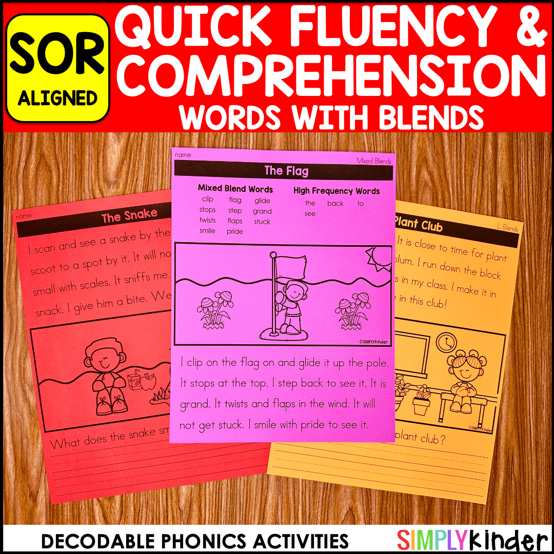 BLENDS Quick Decodable Reading Fluency Passages Comprehension BLENDS Quick Decodable Reading Fluency Passages Comprehension