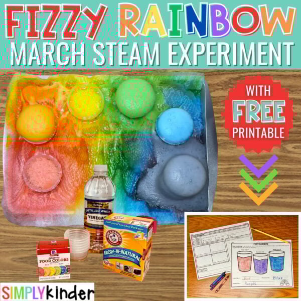 Fizzy Rainbow Experiment and Free Printable - Simply Kinder