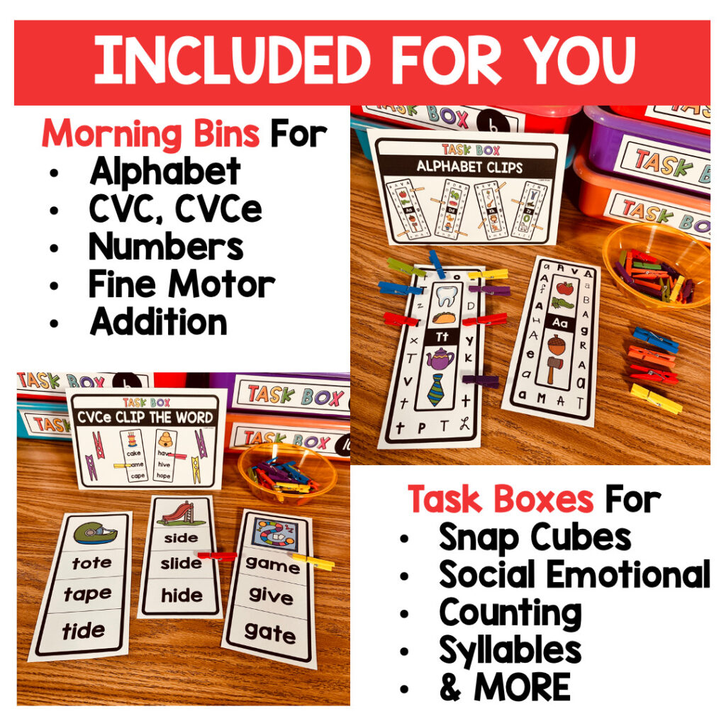 March Morning Bin Task Boxes, March Centers and Activities - Simply Kinder
