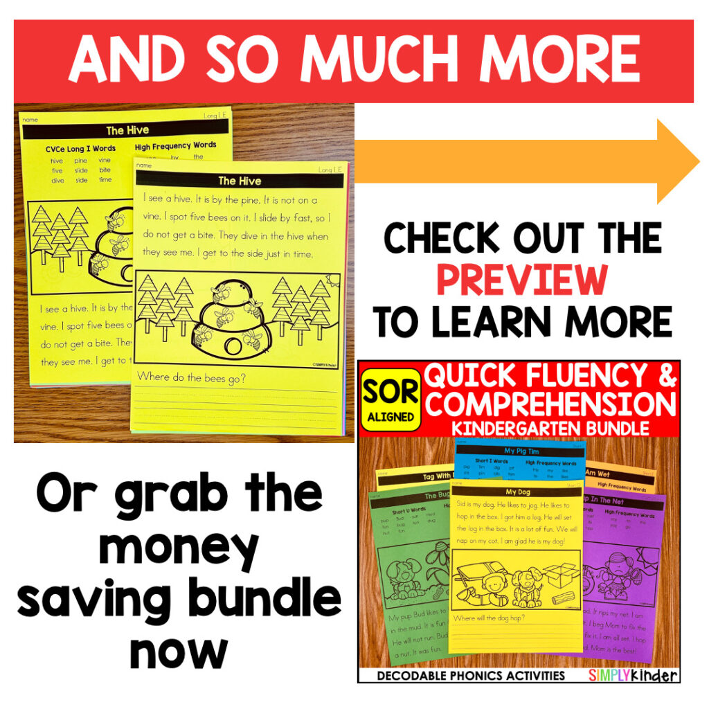 Quick CVCe Decodable Reading Fluency Passages & Comprehension - Simply ...