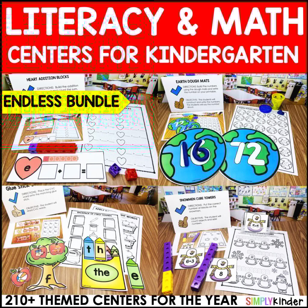 Kindergarten Literacy & Math Centers: Holidays, Fall, Winter, Summer ...