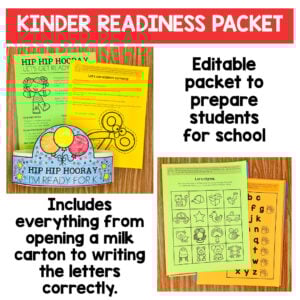 Editable Kindergarten Readiness Packet Summer Activities to Prepare ...