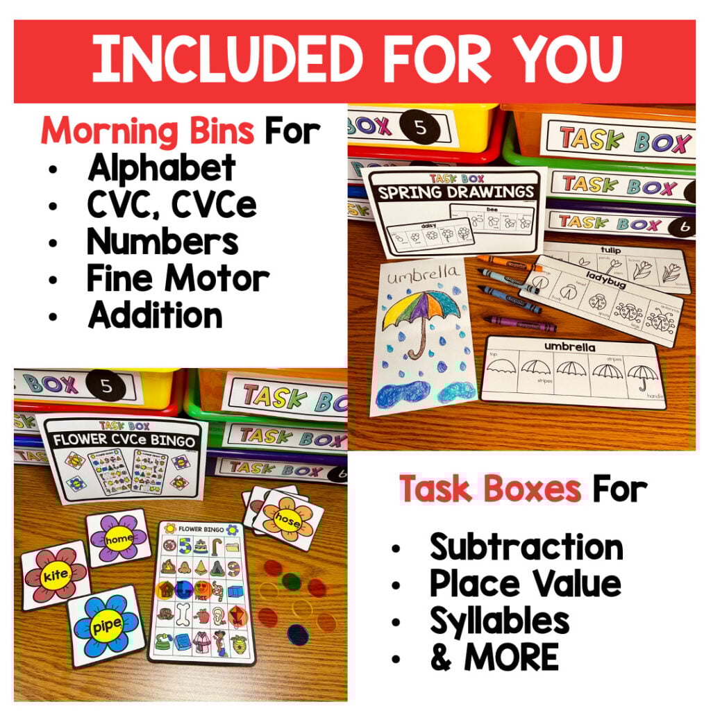 May Morning Bin Task Boxes, Centers, and Activities - Simply Kinder