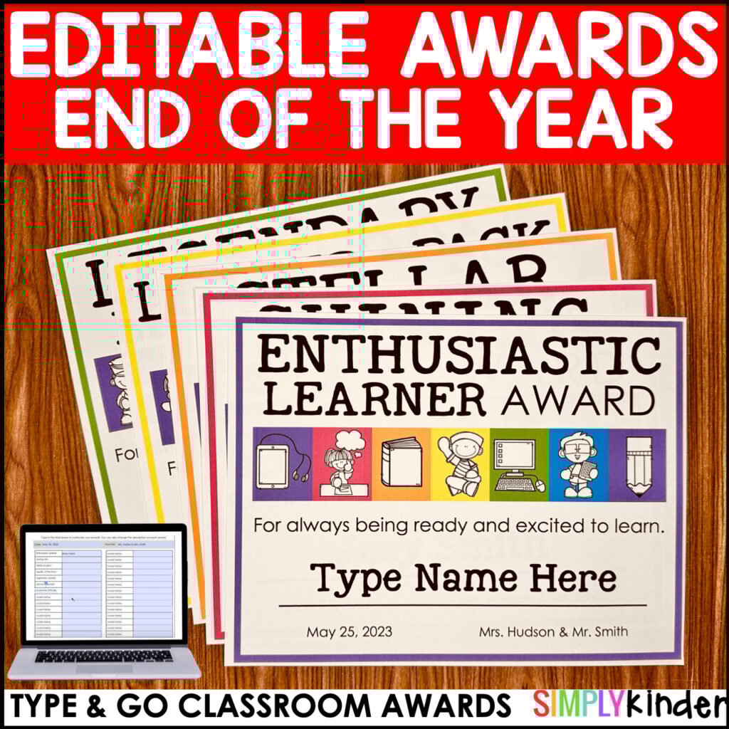 End of Year Awards with Editable and Autofill End of the Year ...