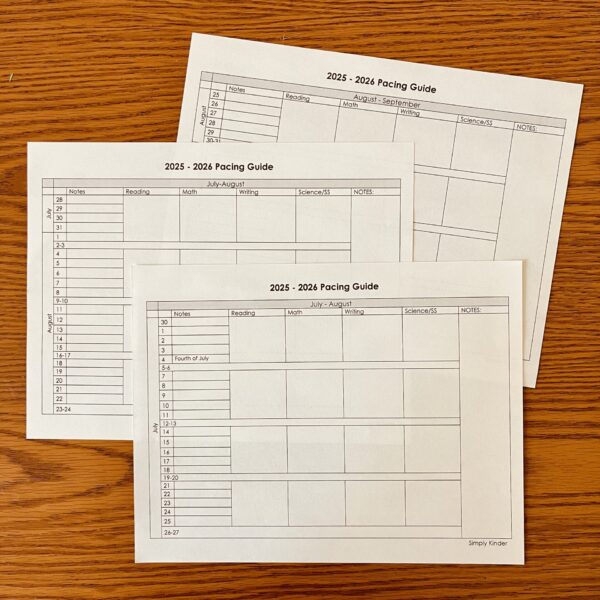 Free Pacing Guide for Any Grade Level! - Simply Kinder