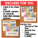 End of Year Awards with Editable and Autofill End of the Year ...