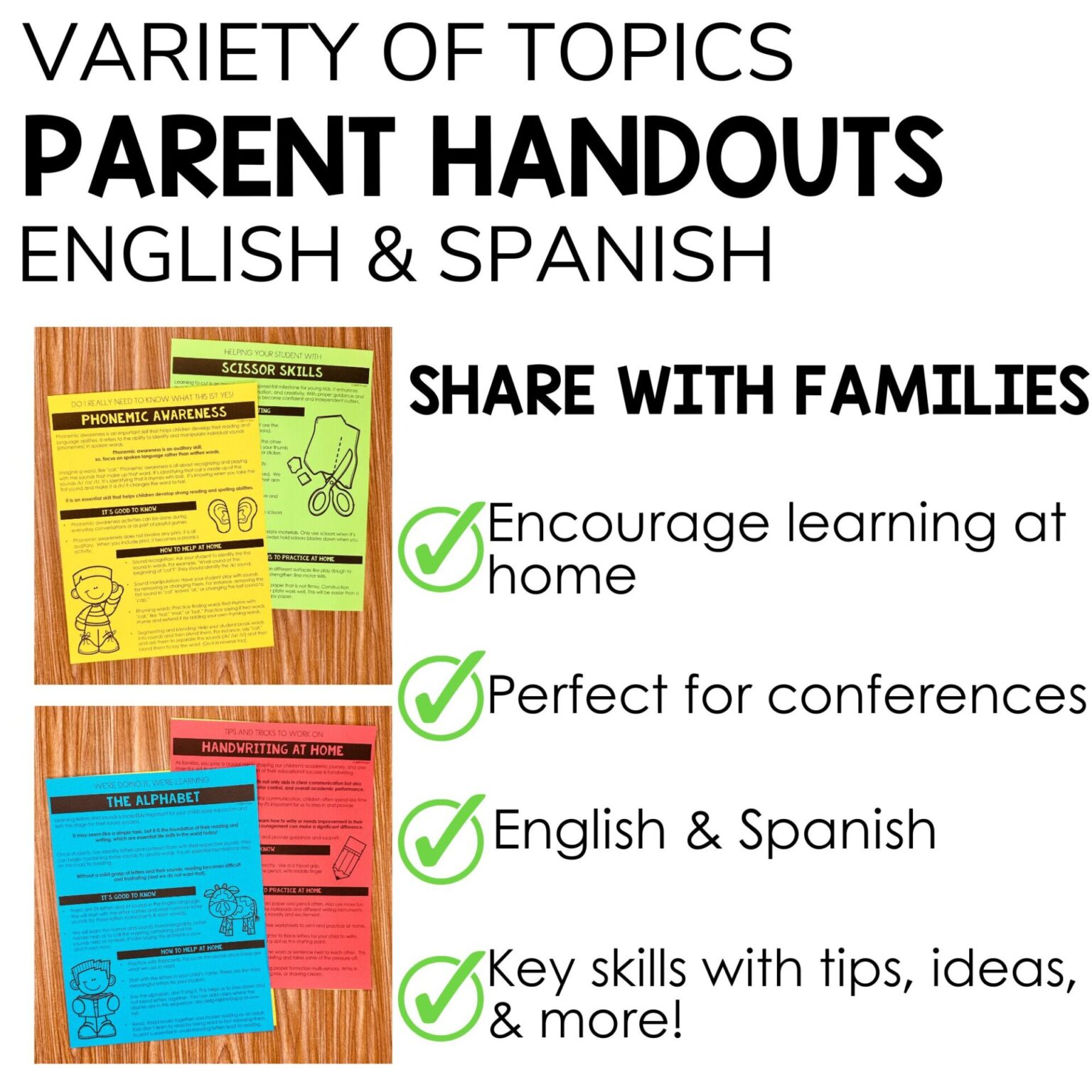 Parent Handouts, Parent Teacher Conferences Flyers: Spanish & English ...