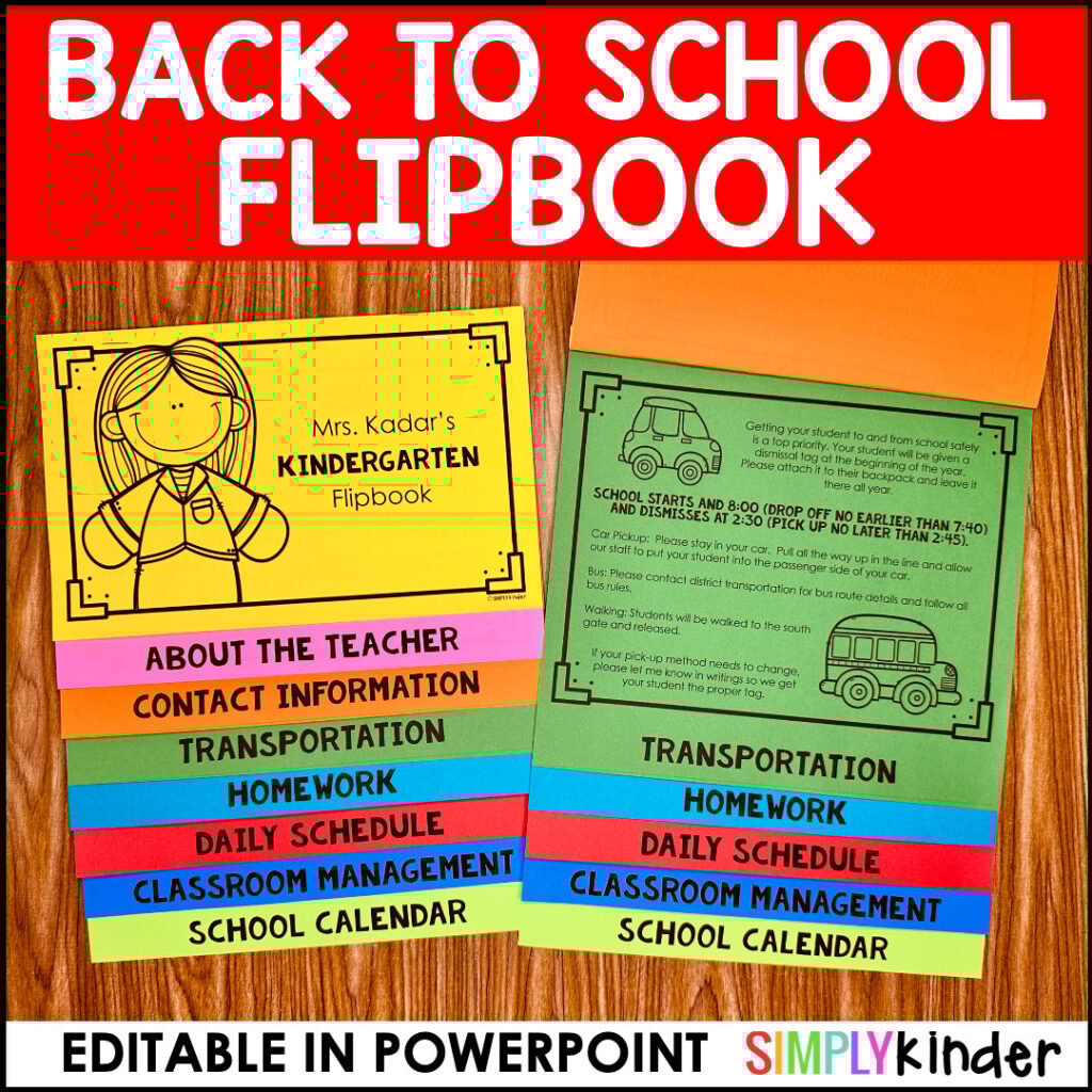 Back to School Editable Flipbook for Meet the Teacher or Open House ...