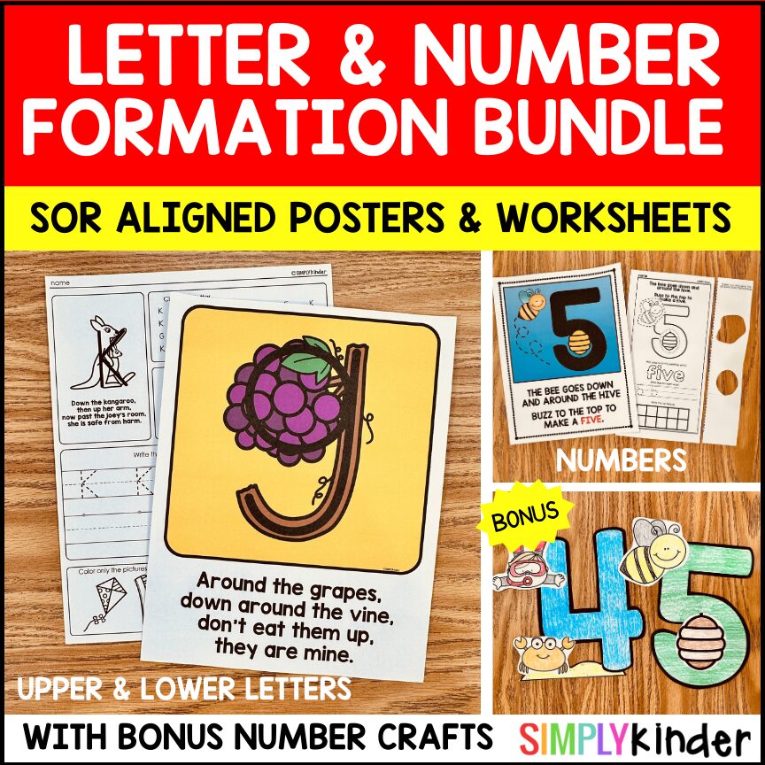 Alphabet Posters & Number Posters w/ Poems, Worksheets, Writing ...