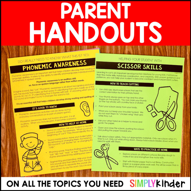 Parent Handouts, Parent Teacher Conferences Handouts for Preschool ...