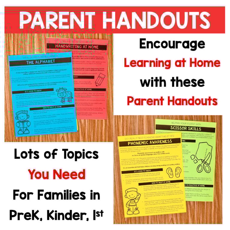 Parent Handouts, Parent Teacher Conferences Handouts for Preschool ...