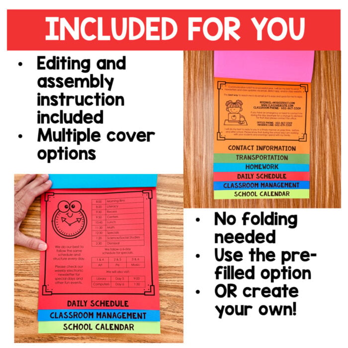Back to School Editable Flipbook for Meet the Teacher or Open House ...