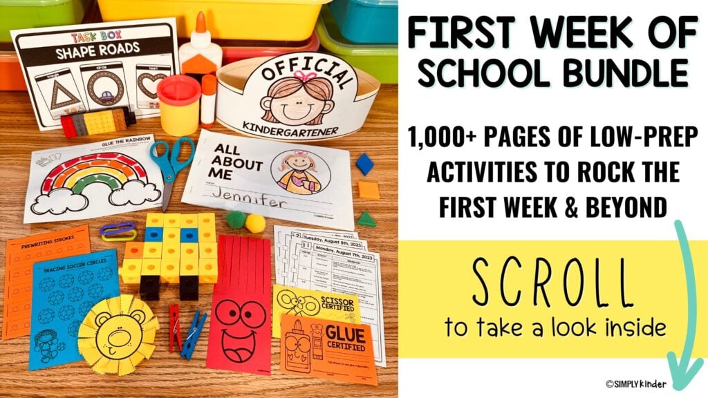 First Week of School Activities for Kindergarten Bundle - Simply Kinder