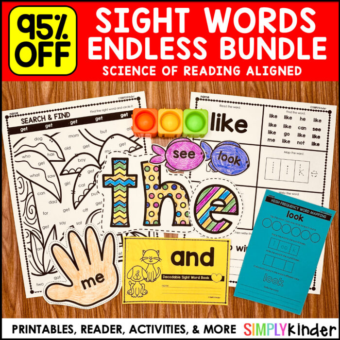 Sight Words Mega Bundle Upsell - Simply Kinder