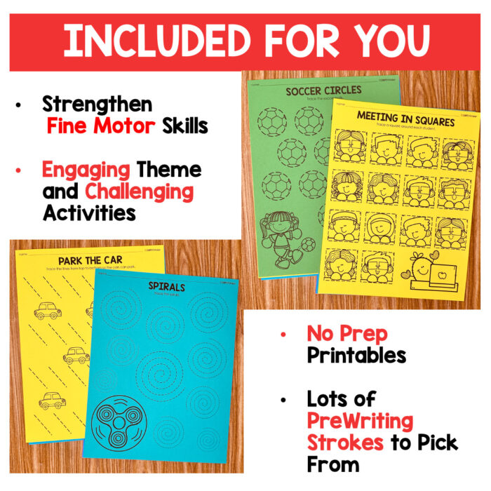 Tracing Practice and Prewriting Strokes Printables - Simply Kinder