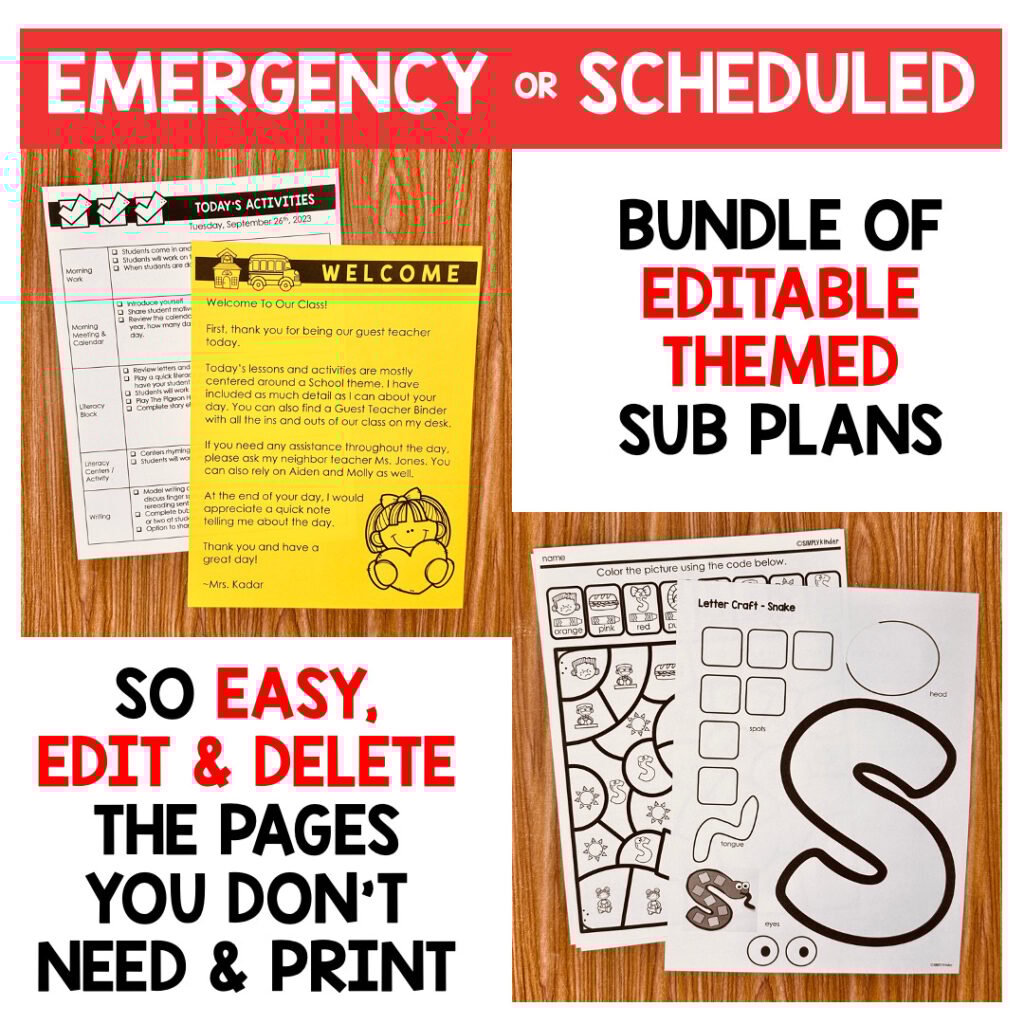 Substitute Plans, Emergency Sub Plans, Themed Sub Plans for ...