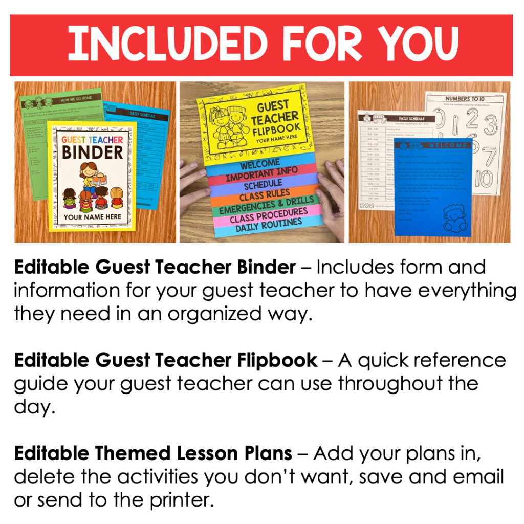 Sub Plans Bundle with Templates, Emergency Sub Plans, Sub Binder, Sub ...