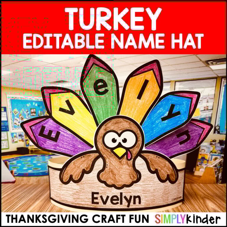 Turkey Editable Name Hat & Craft for Thanksgiving Activities & Projects ...