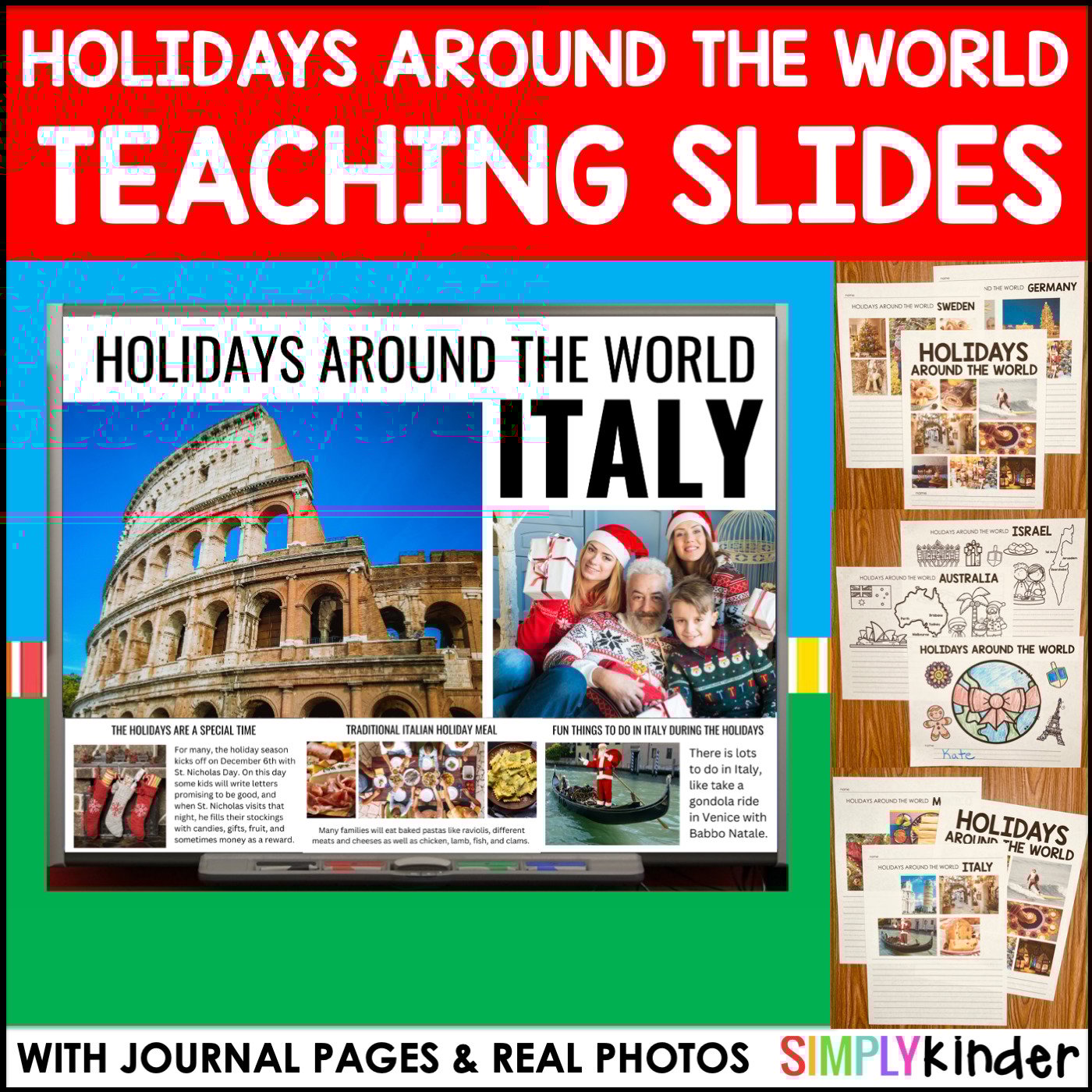 Christmas & Holidays Around the World Slides & Journal Pages - Simply ...