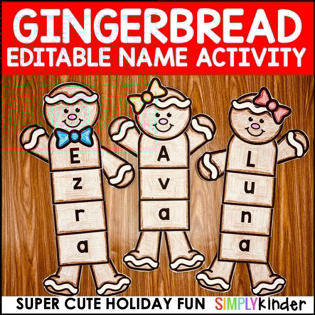 Gingerbread Man Editable Name Activity & Craft for Winter Bulletin ...