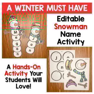 Snowman Editable Name Activity & Craft for Winter Bulletin Boards ...